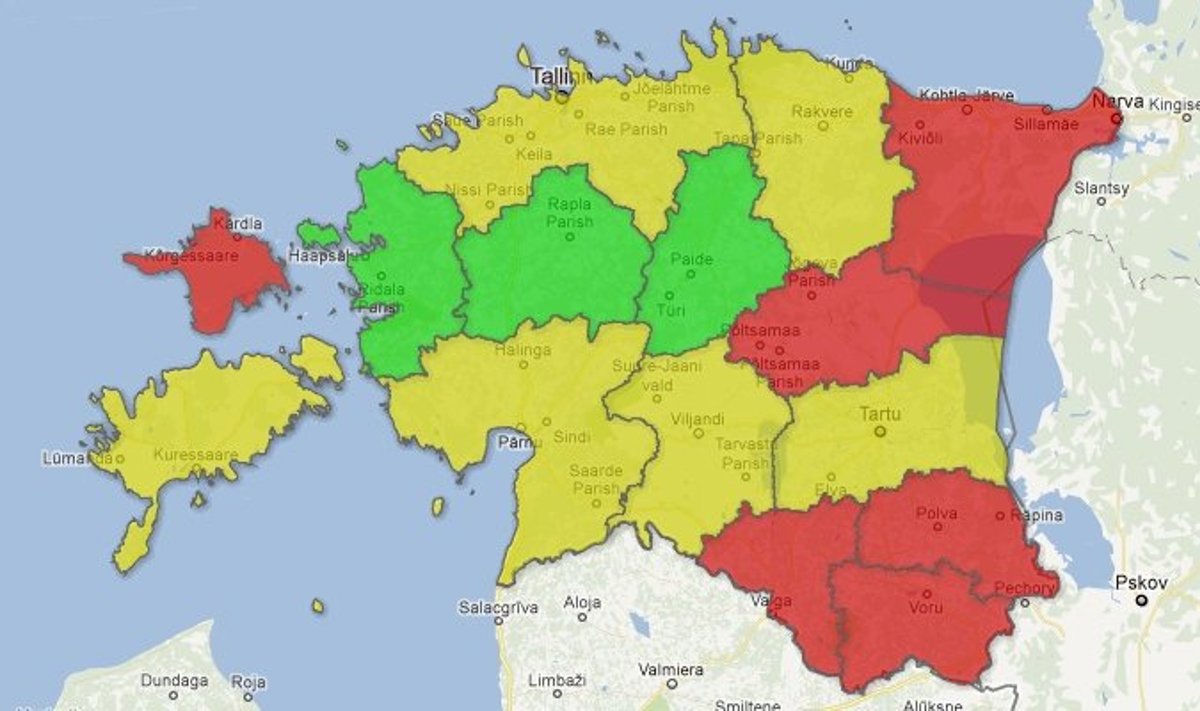 INTERAKTIIVNE KAART: Vaata, kus Eestis elavad terved ja haiged inimesed ... INTERAKTIIVNE KAART: Vaata, kus Eestis elavad terved ja haiged inimesed ...